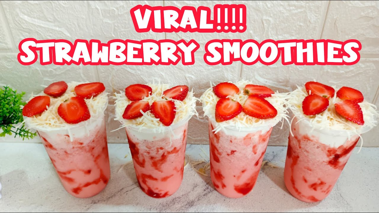 VIRAL BANGET ‼️SMOOTHIES STRAWBERRY RASANYA YANG ENAK DAN SEGERR - YouTube