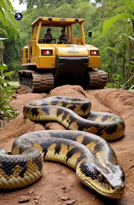 Shocking Excavator-Python Encounter!#giantpython #naturesurprise # ...