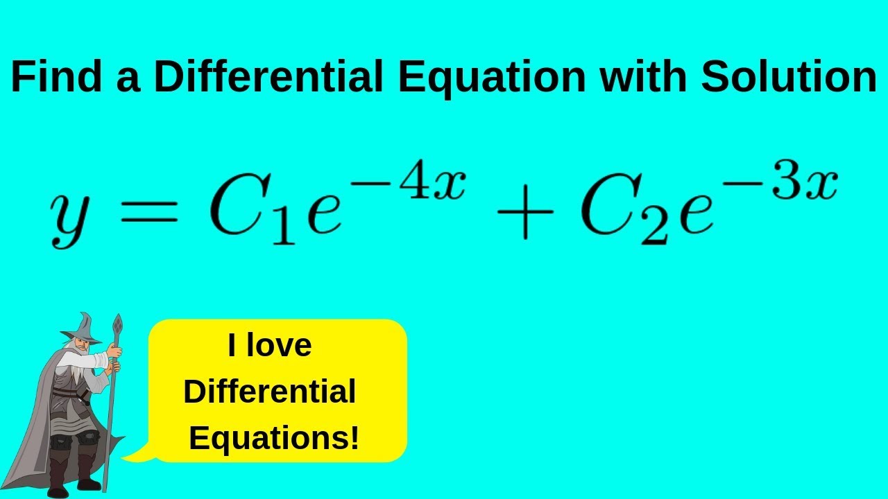 Find A Homogeneous Linear Differential Equation With General Solution Y