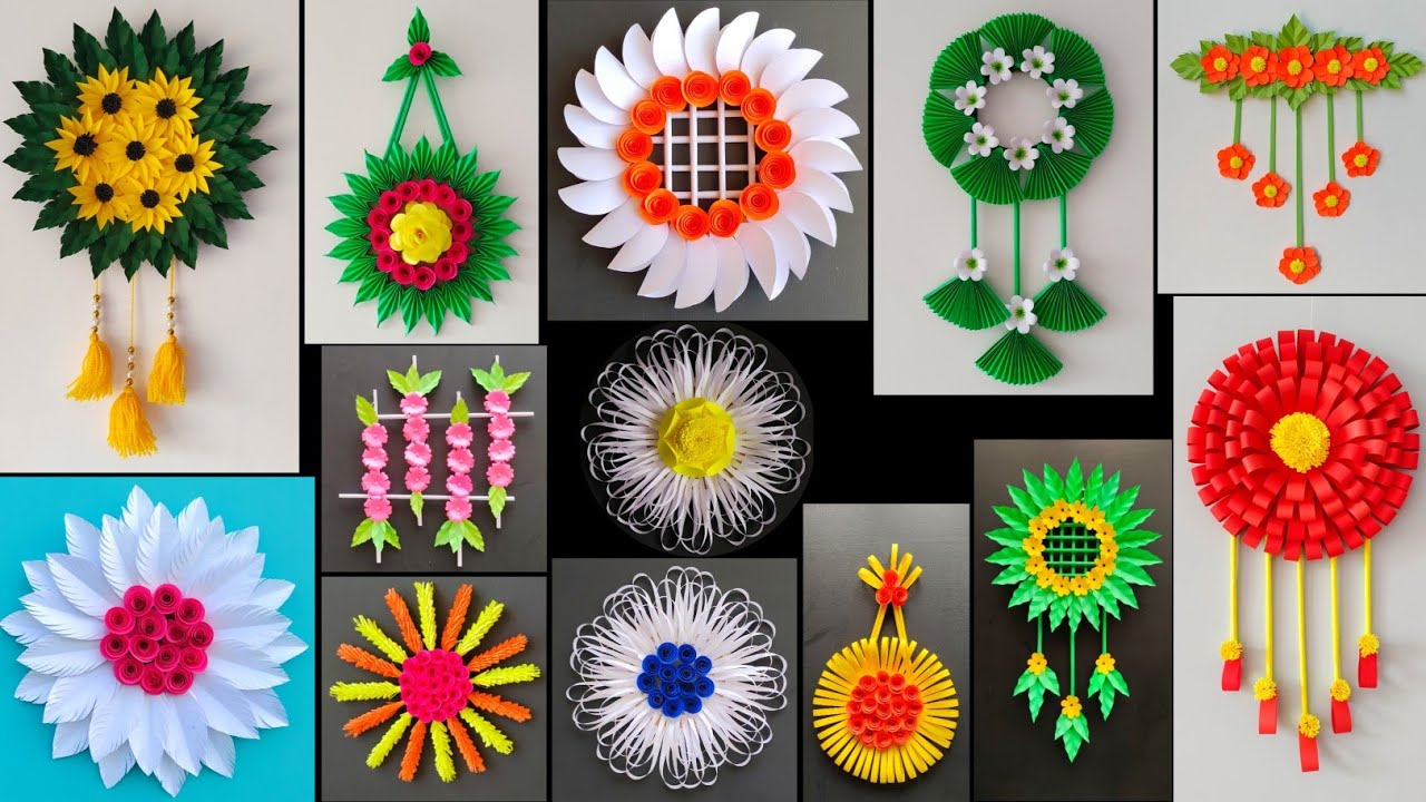 13 Quick Easy Paper Wall Hanging Ideas Easy Flower Wall Decor
