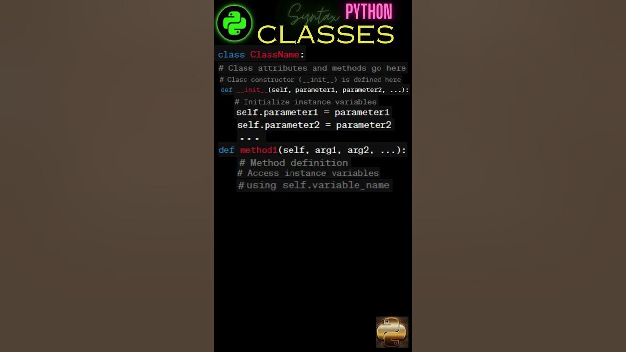 💡python🐍🐍 Classes Python Syntax 🔢 Syntax Of 💡classes💡shorts Pythonic Phython Coding Youtube