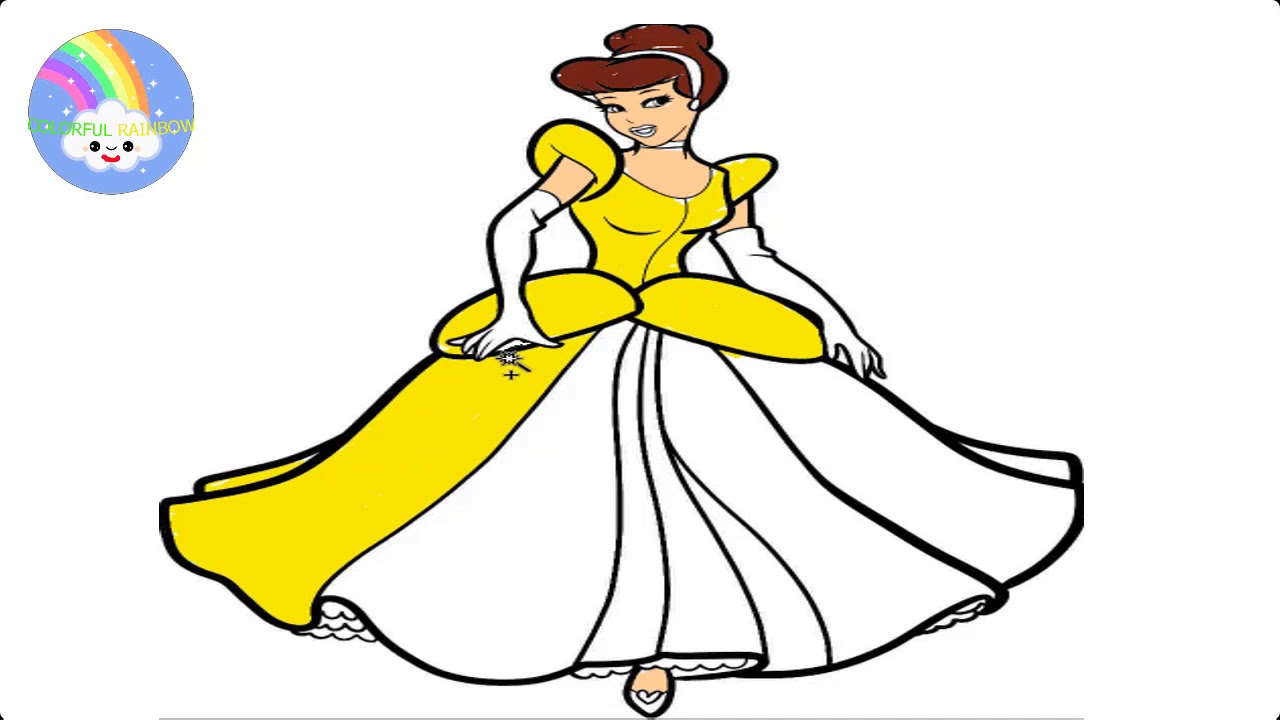 Princess Bella. Coloring book for children, learning colors - YouTube