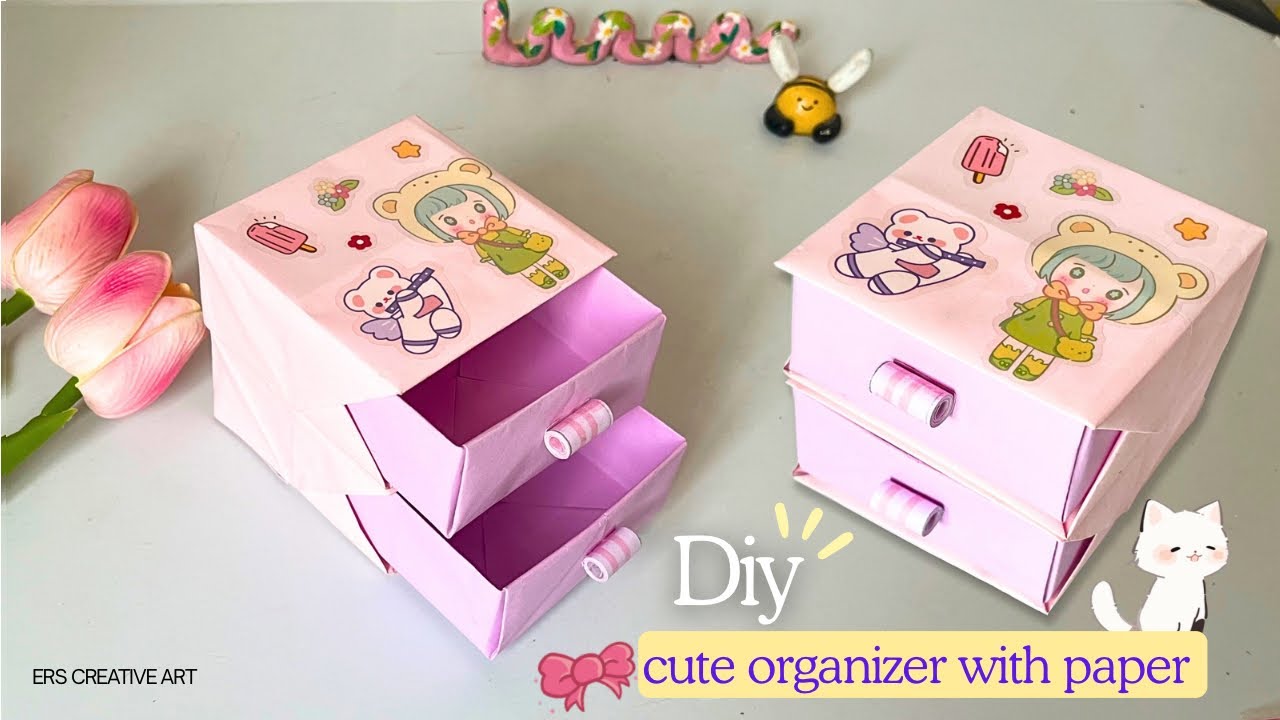 DIY MINI PAPER DRAWERS / PAPER CRAFT/ SMALL ORIGAMISTORAGE BOX DIY ...