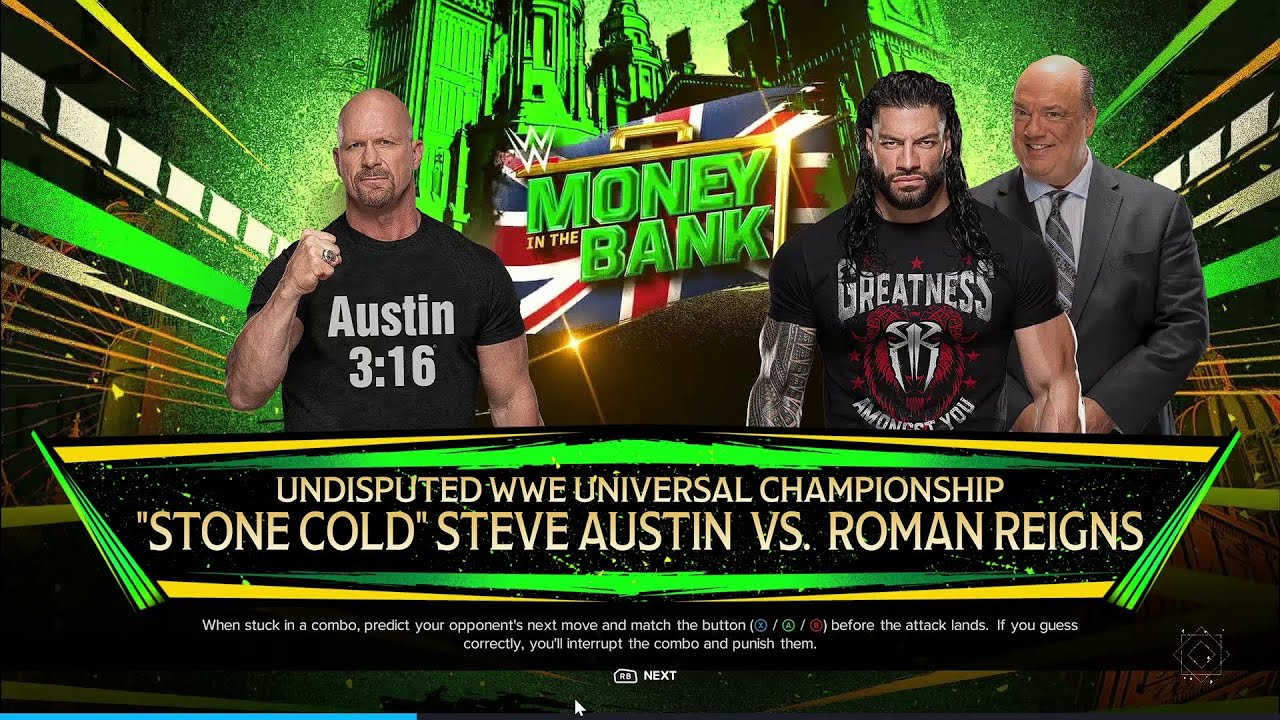 "💥 WWE 2K24 FULL MATCH — Stone Cold Steve Austin vs Roman Reigns — WWE ...