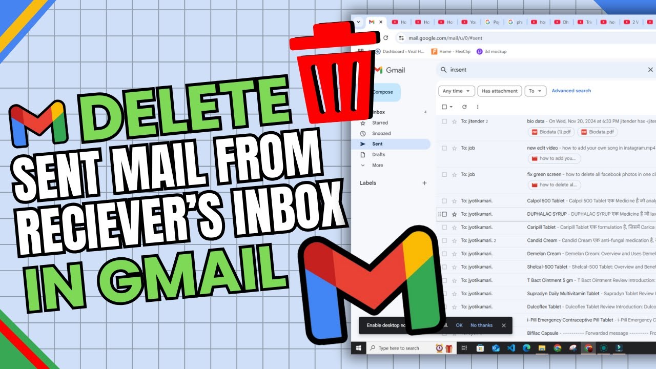 How to Delete Sent Mail from Receiver's Inbox in Gmail - YouTube