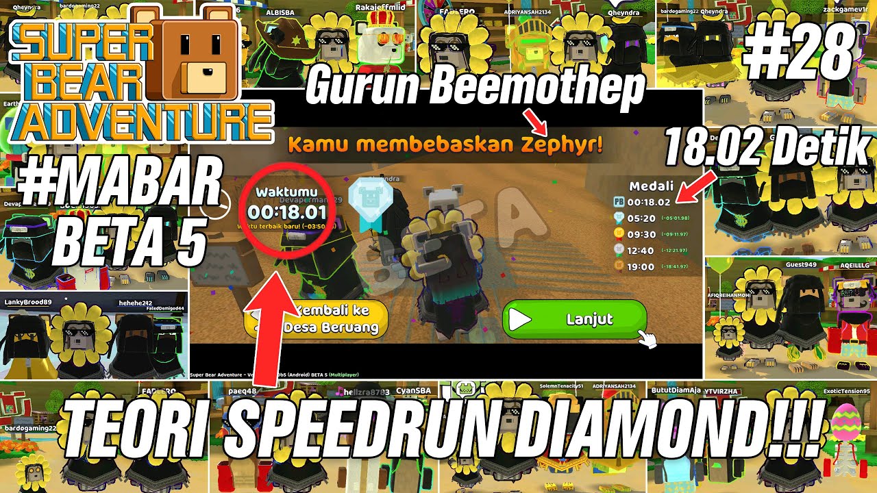 AYO MABAR BETA 5!! TEORI SPEEDRUN DIAMOND MAP GURUN BEEMOTHEP ...