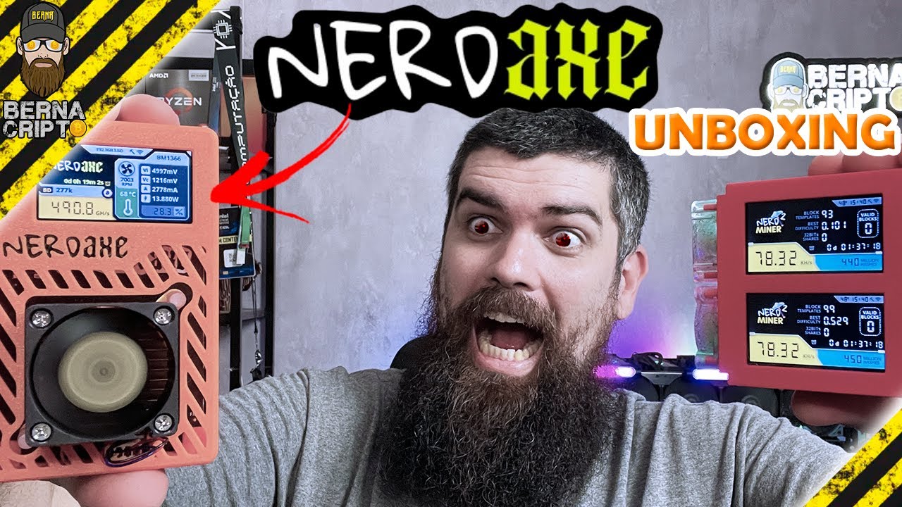 CHEGOU O 🤓🔨NERDAXE A FUSÃO DO [NerdMiner + BitAxe] 🗳️ VIDEO UNBOXING - BERNA CRIPTO - YouTube
