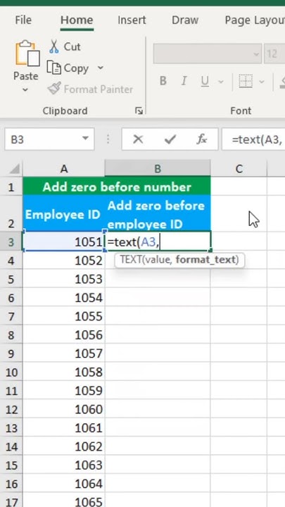 How to add zero before Number in Excel #excel#exceltips #exceltricks#googlesheets #shorts# ...