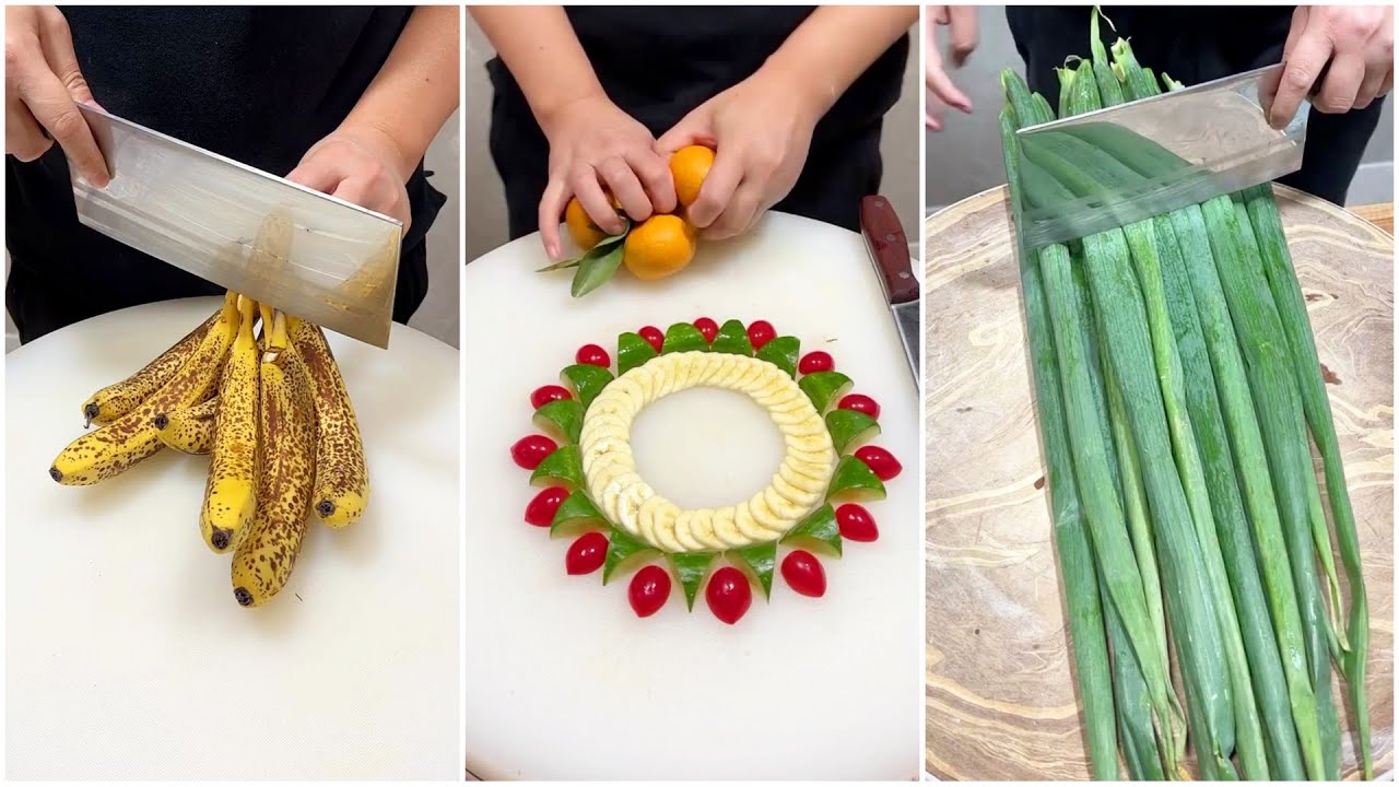 How to make vegetable design & fruit carving easy ideas banana🍌Creative ...