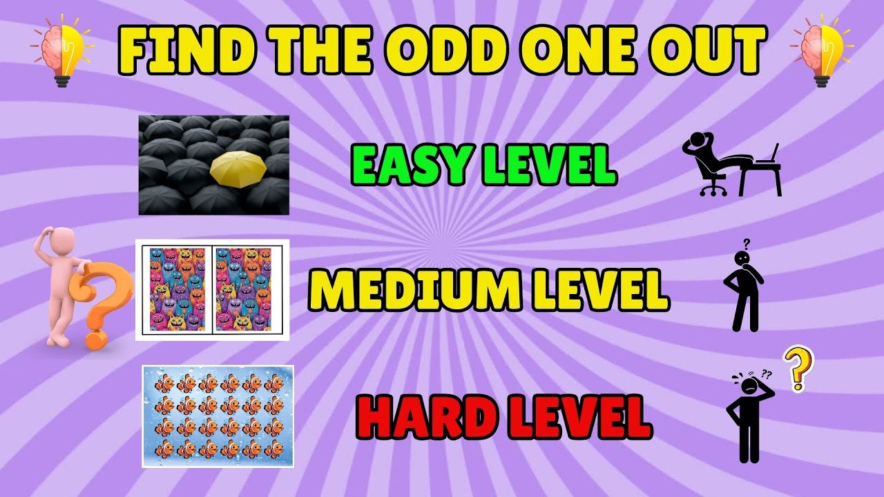 Find the Odd One Out Quiz Game 02| Easy, Medium & Hard Levels | Fun ...