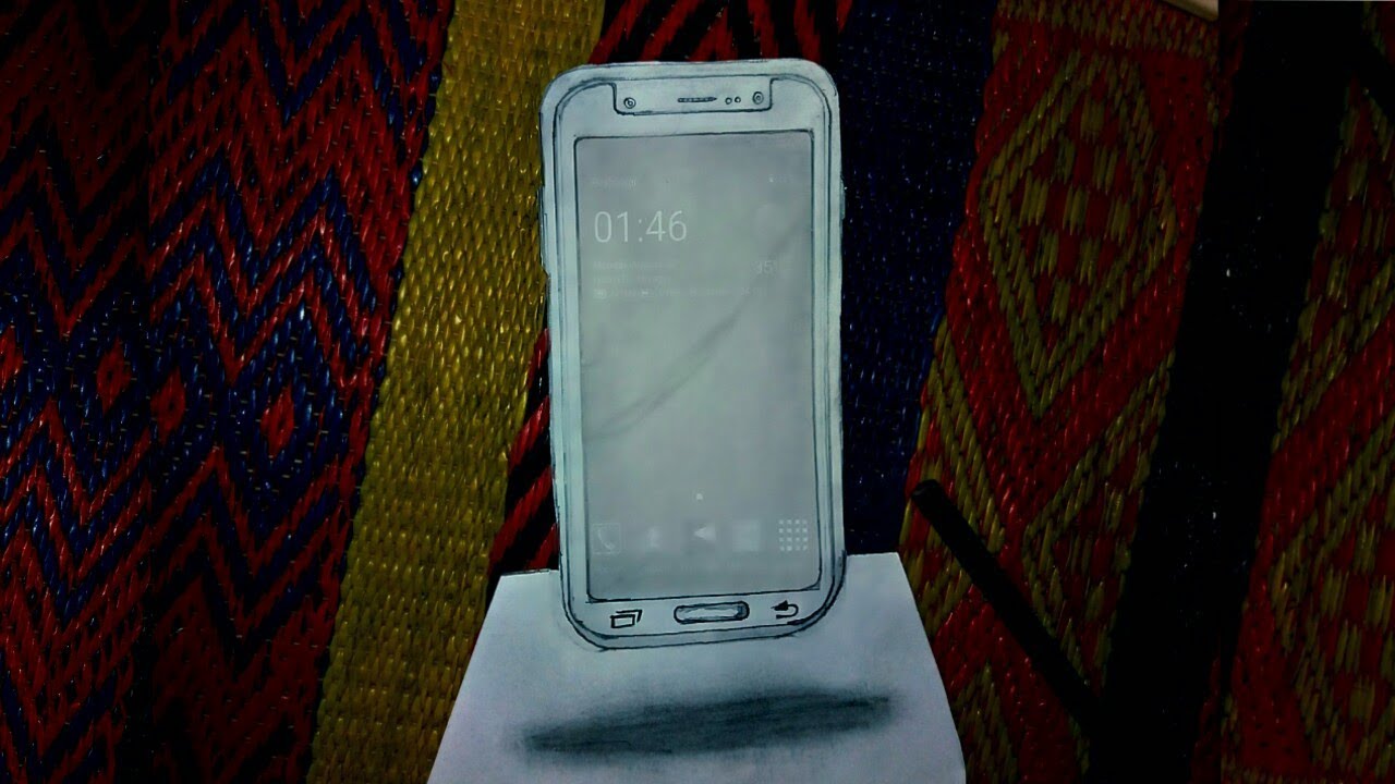 HOW TO DRAW 3D FLOATING MOBILE DRAWING|| new Art trick - YouTube