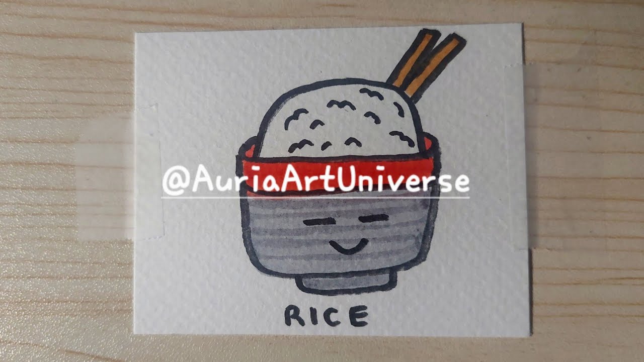 [Draw] How to draw a RICE | Easy for kids 🍚 - YouTube