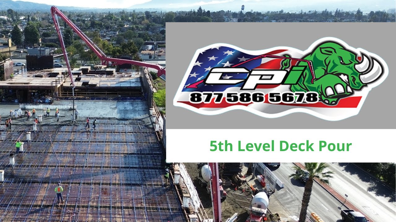 5th Level Deck Pour | Concrete Placement Inc. - YouTube