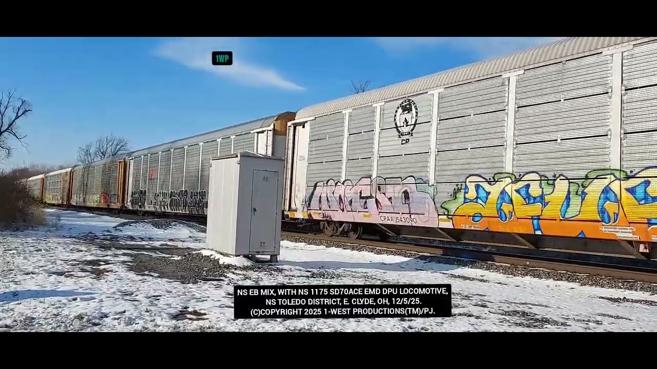 NS Norfolk Southern EB Mix Train DPU Ohio Video 1-West Productions (tm ...