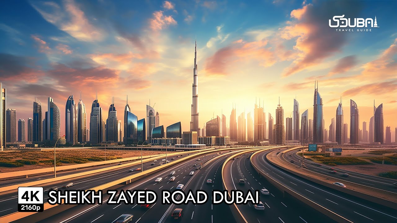 Sheikh Zayed Road 4K Dubai Drone Spectacle | Aerial & Night Views ...
