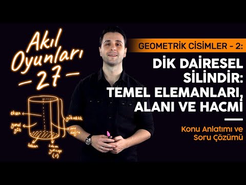 Silindirin Hacmi, Yüzey Alanı, Özellikleri | Geometrik Cisimler 8. Sınıf Matematik | Lightboard #27