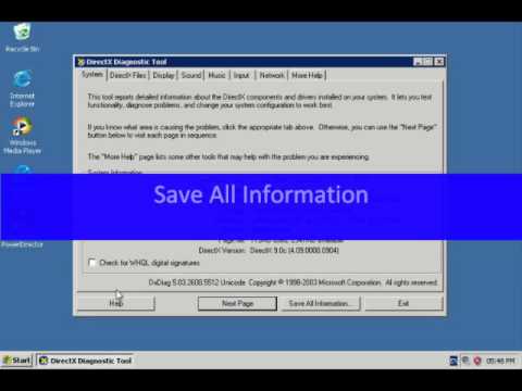 How to create and save DxDiag.txt file in Windows - YouTube