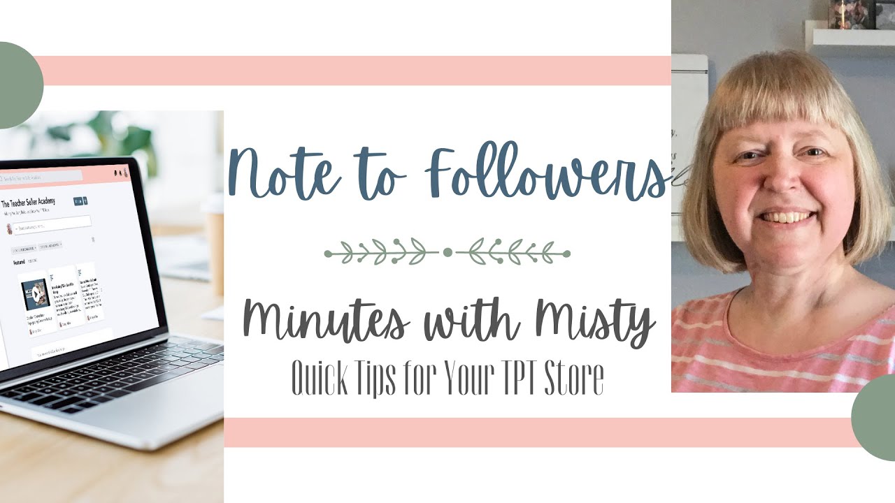 Minutes with Misty Tips for TPT - Note to Followers - YouTube