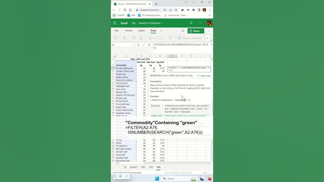 How to do partial match with FILTER function - Excel Tips and Tricks - YouTube