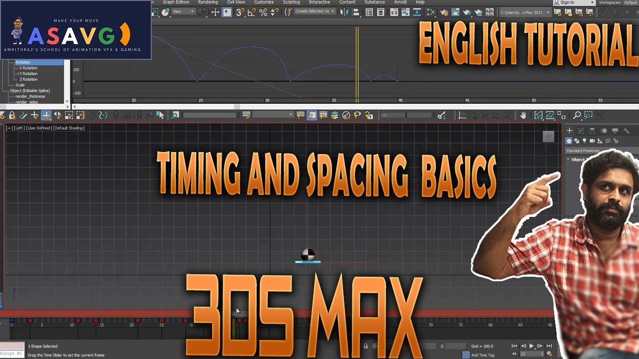 3DSMAX TIMING AND SPACING BASICS ENGLISH TUTORIAL - YouTube