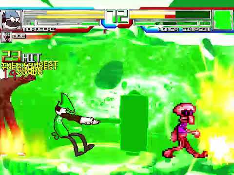 Mugen Request - Mordecai, Joe, and SlenderMan vs Homer Simpson