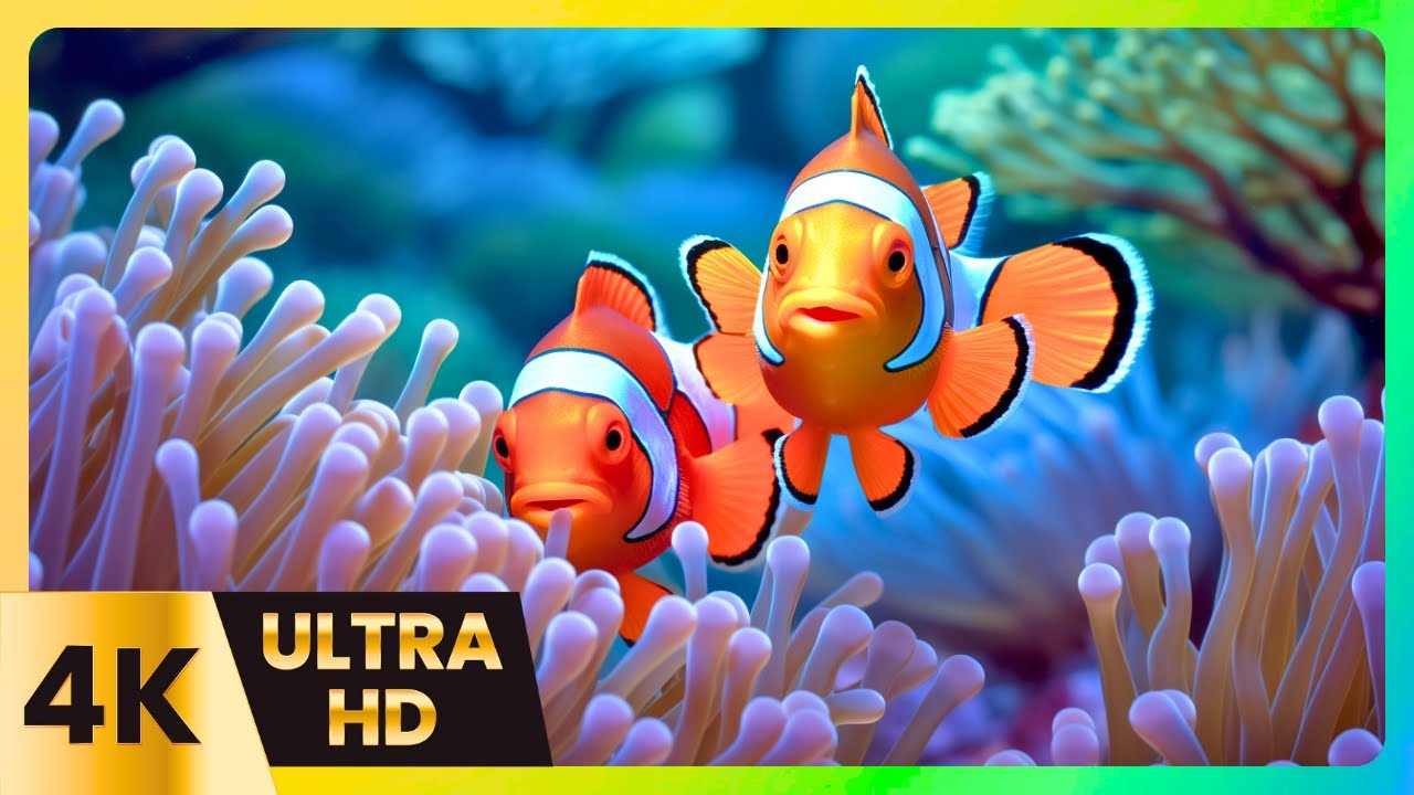 4k Tropical Fish 🐟 Calming Music for Stress Relief in 5 Minutes ...