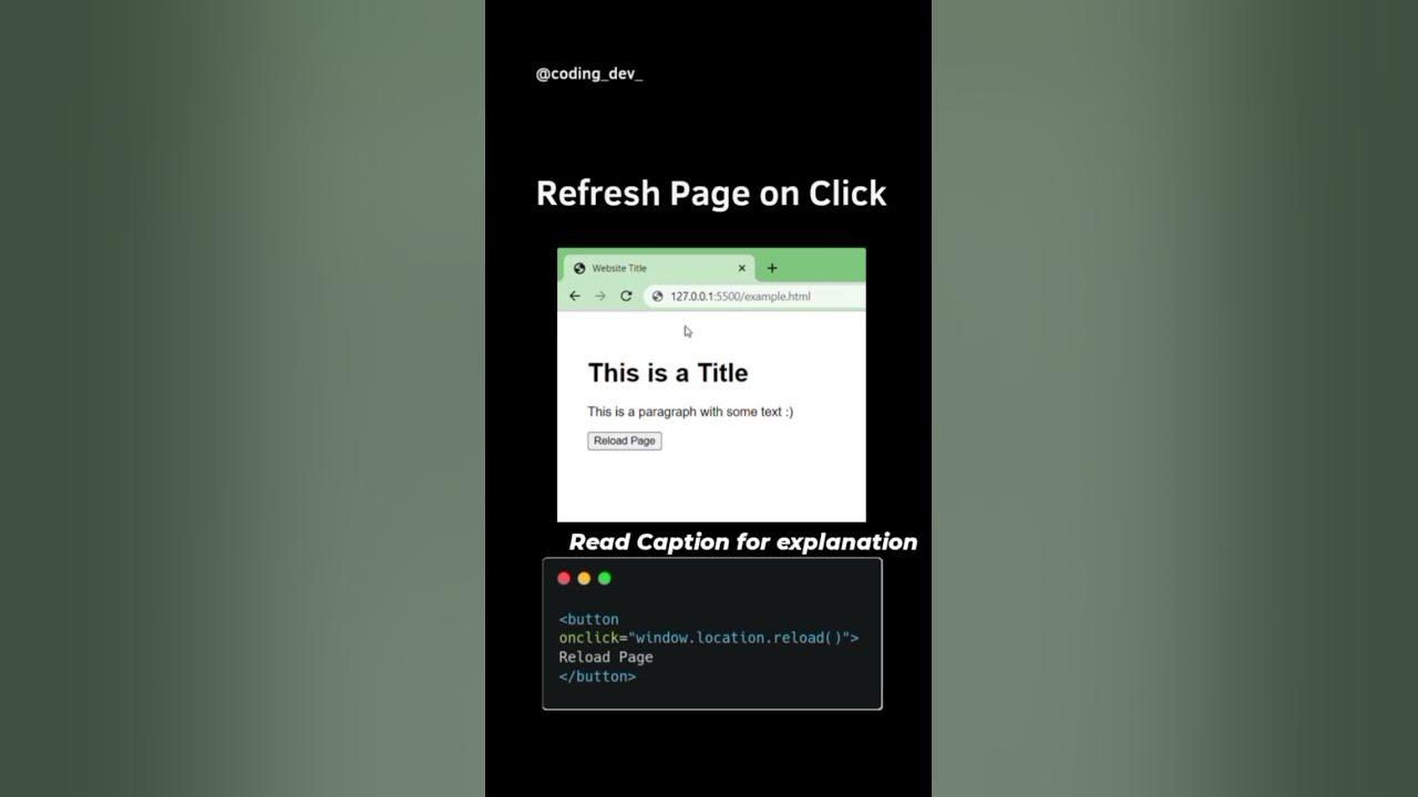 Referesh Page On Click Html Css Js Trick - YouTube