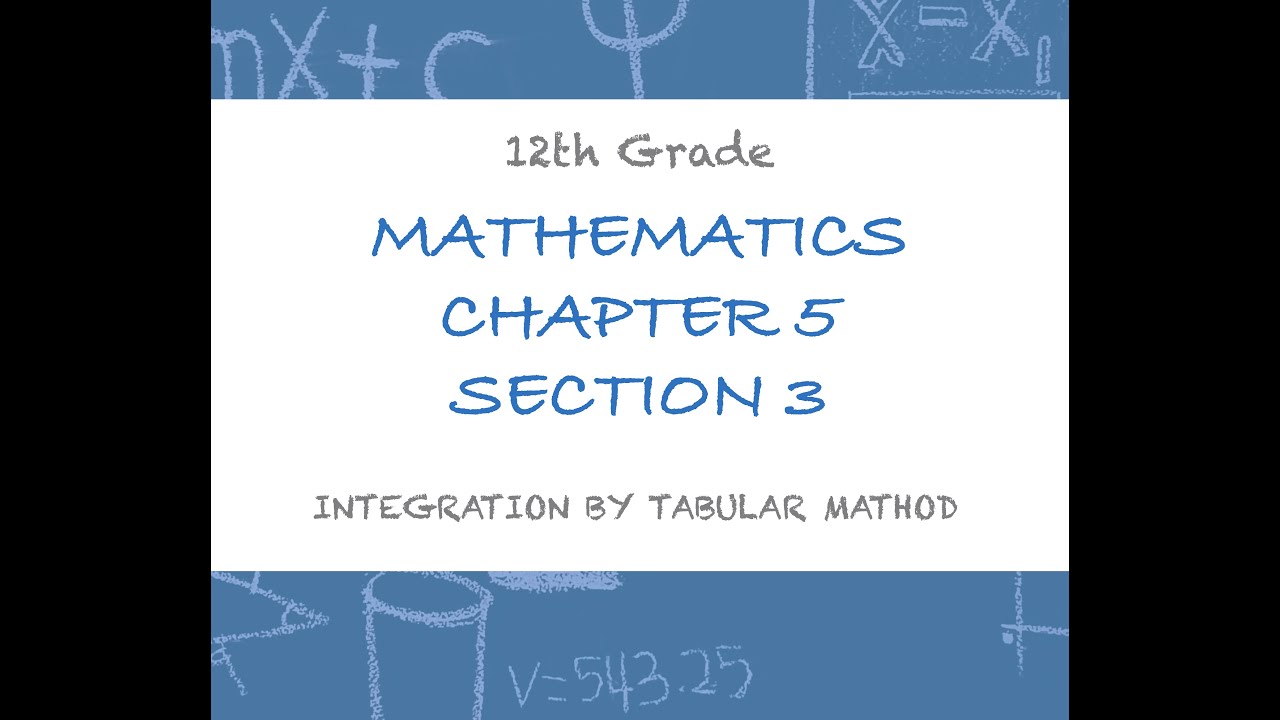 Integration By Tabular Method - YouTube