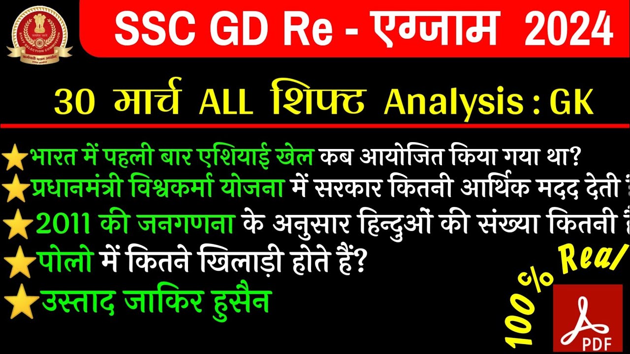 SSC GD Re exam | SSC GD Re exam 2024 | SSC GD analysis | SSC GD 30 ...