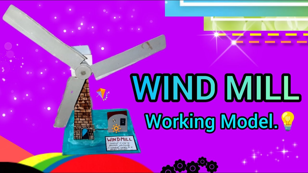 A mini Wind turbine or windmill working Model project at home || simple ...