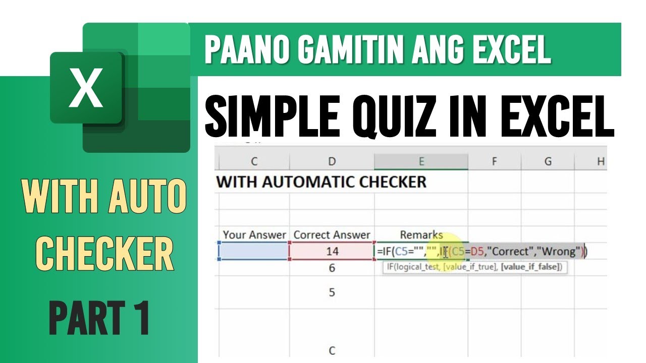 Excel Tutorial FILIPINO HOW TO CREATE SIMPLE QUIZ IN EXCEL WITH excel-tutorial-filipino-how-to-create-simple-quiz-in-excel-with