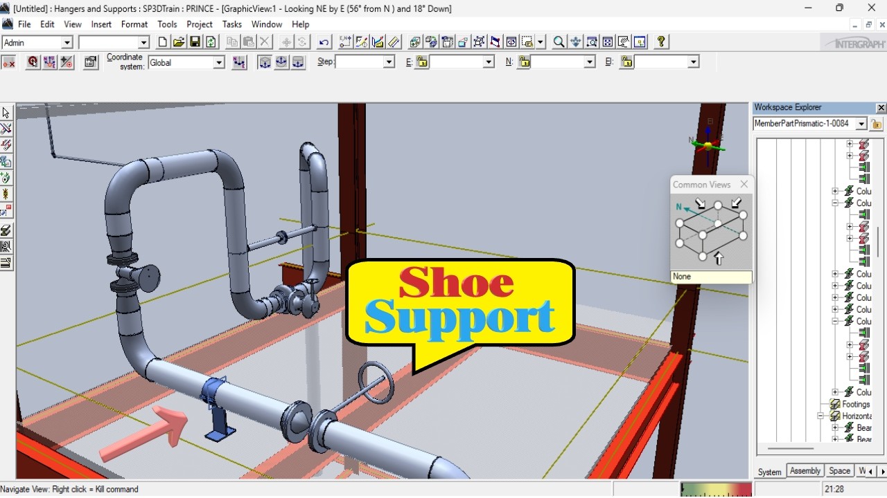 SP3D Training | Lecture 19 | How to Model Shoe Support #pipingdesign # ...