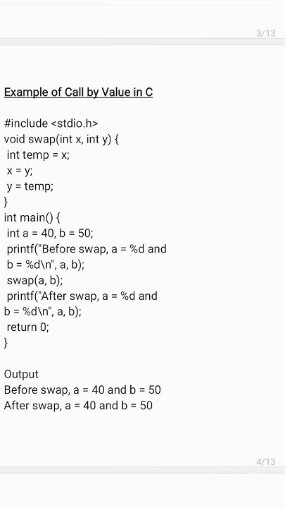 Swapping program by using Call By Value | #coding #exam #computereducation #hardware #software ...