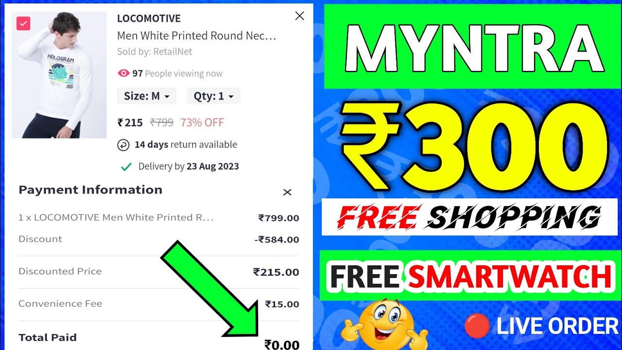 Myntra ₹300 Free Shopping | Myntra free products |Myntra free shopping ...