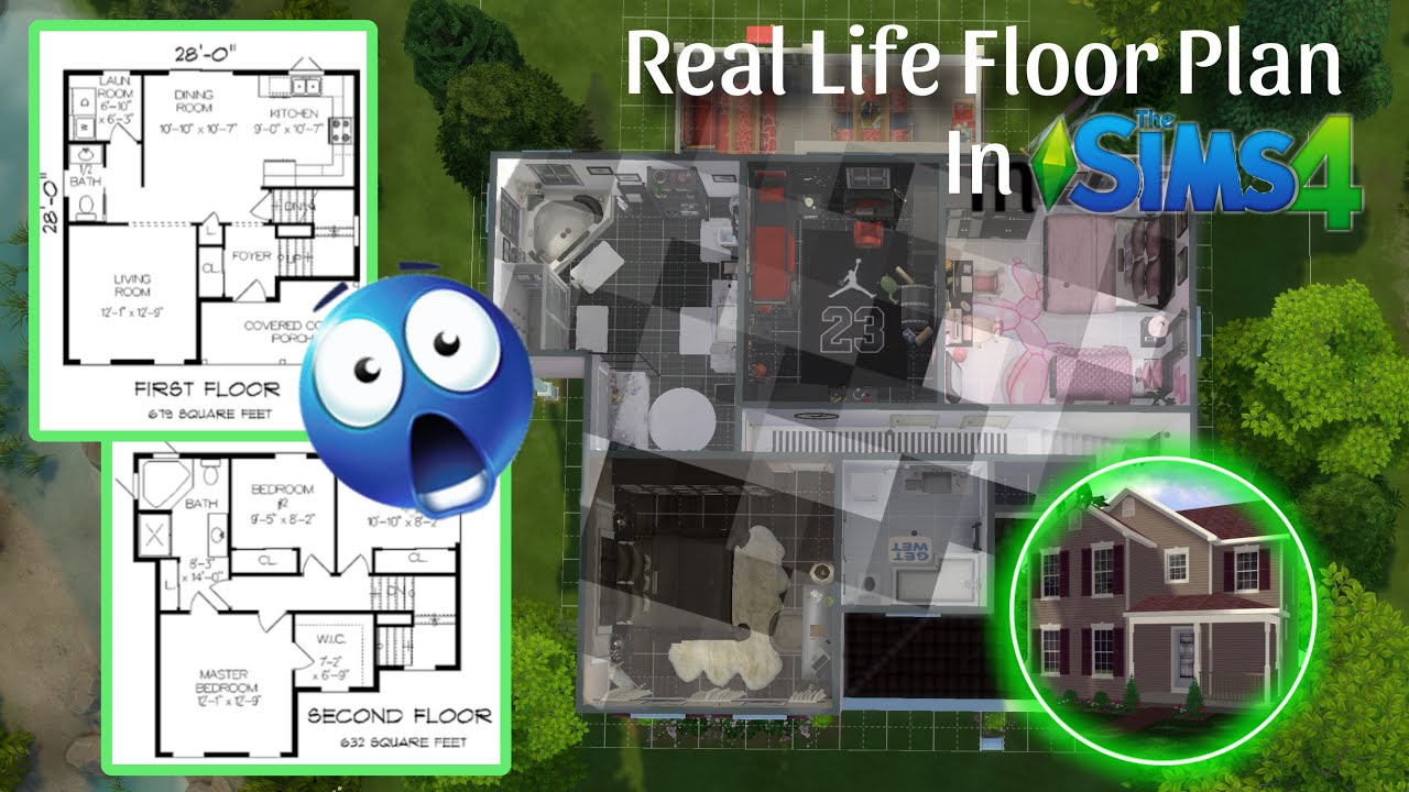 Decorating A Real Life Floor Plan House In The Sims 4 Part 2 Speed ...