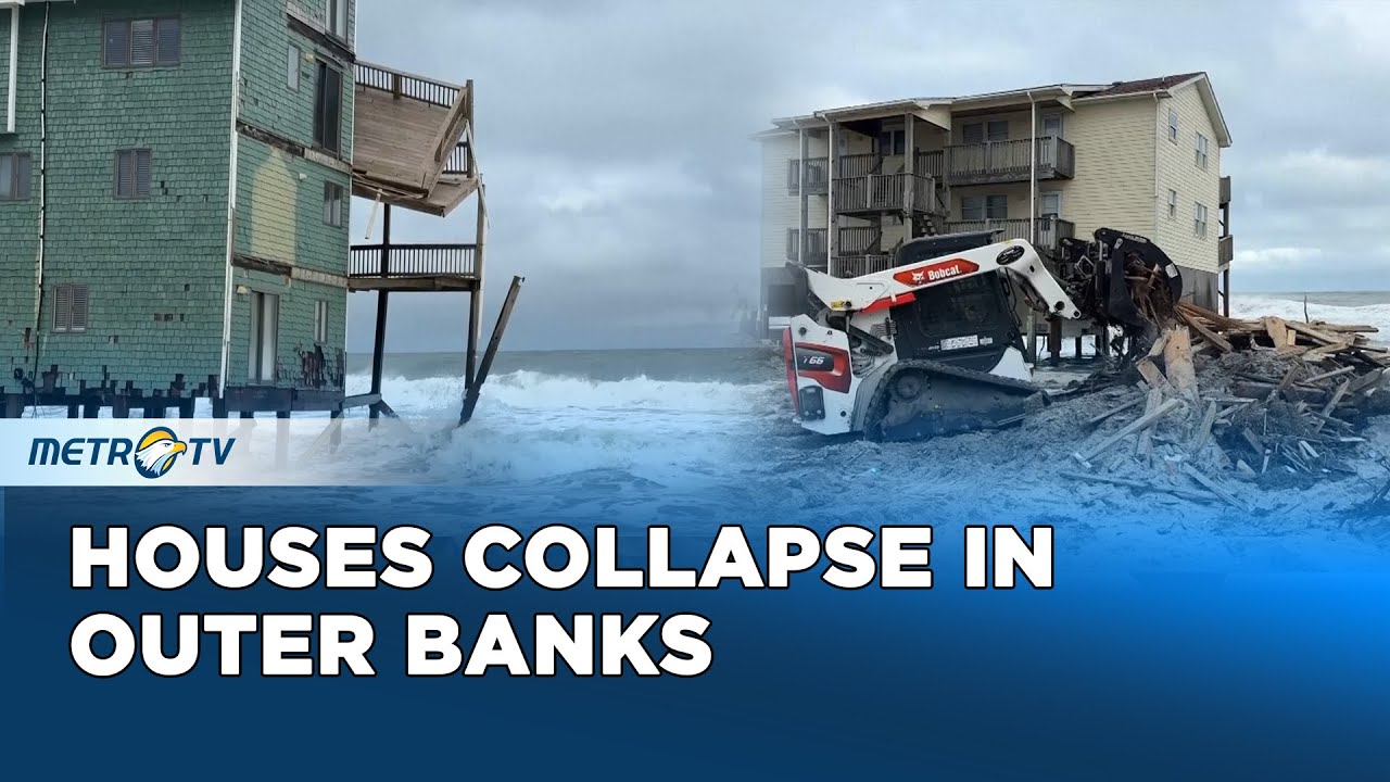 Ocean Waves Destroy Highway 12 in the Outer Banks, NC - YouTube