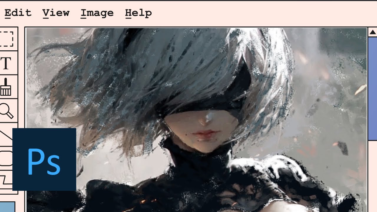 Photoshop Painting: Painting 2B from NieR: Automata - YouTube