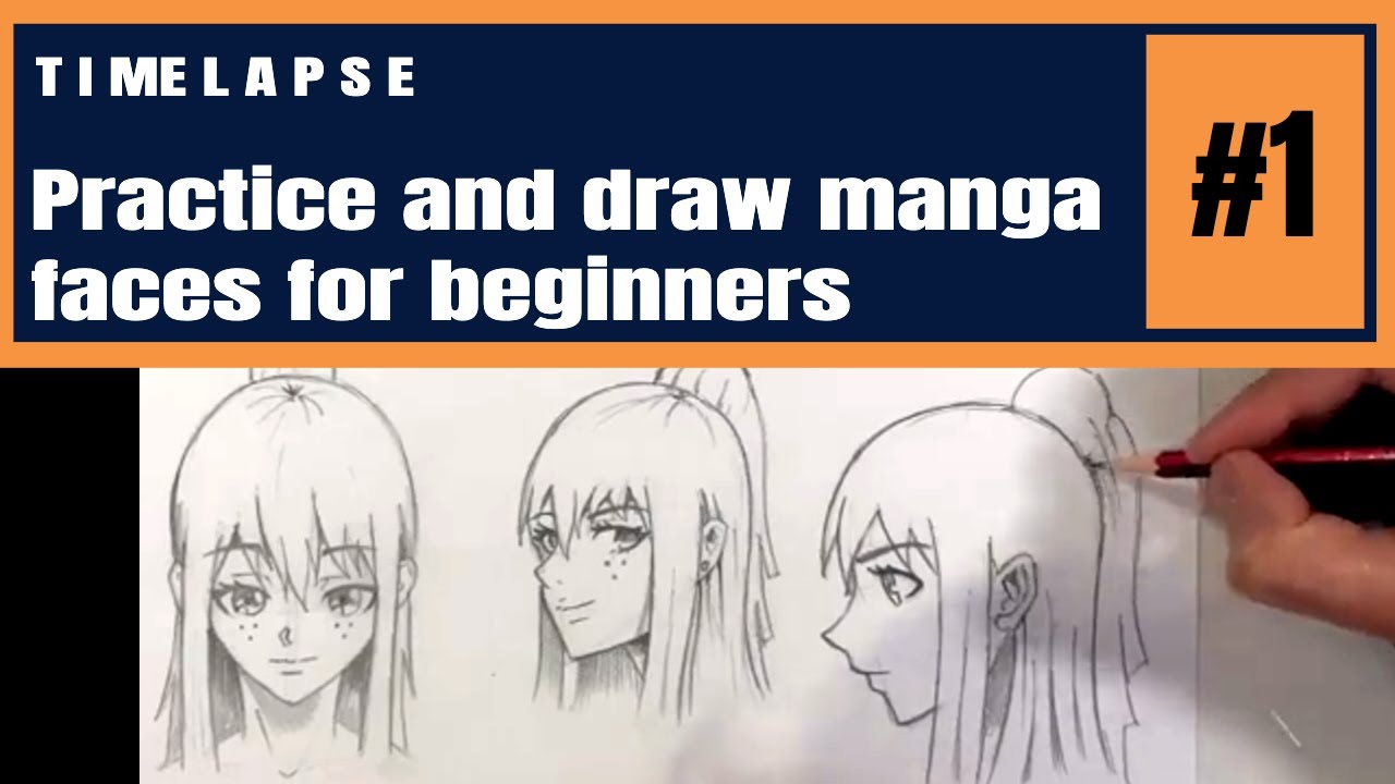 Draw and Practice manga faces for beginners - YouTube