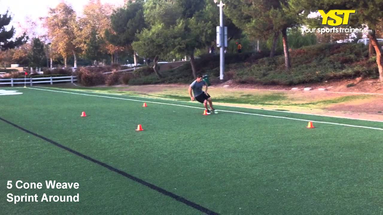5 Cone Weave Sprint Around - YouTube