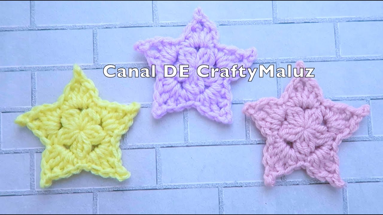 CROCHET TUTORIAL(Motivo a crochet) Estrella Tejida a crochet adornos de ...