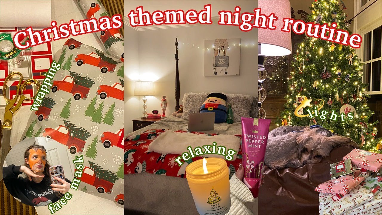 christmas themed night routine | VID #7 - YouTube