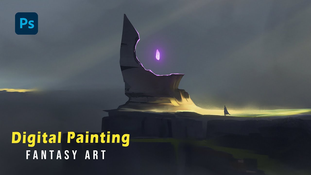 Purple Stone Fantasy Art Digital Painting Process - YouTube