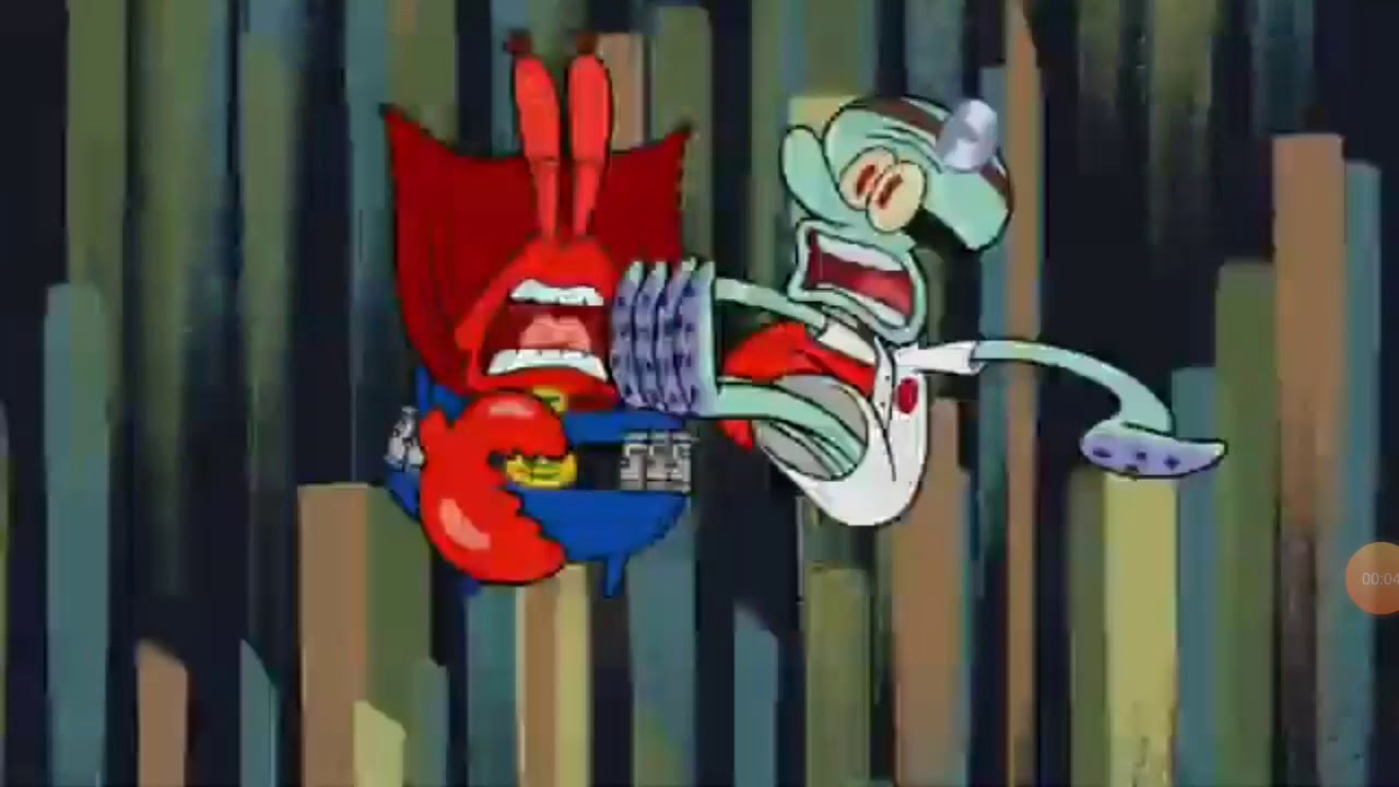 la muerte de Calamardo y don cangrejo - YouTube