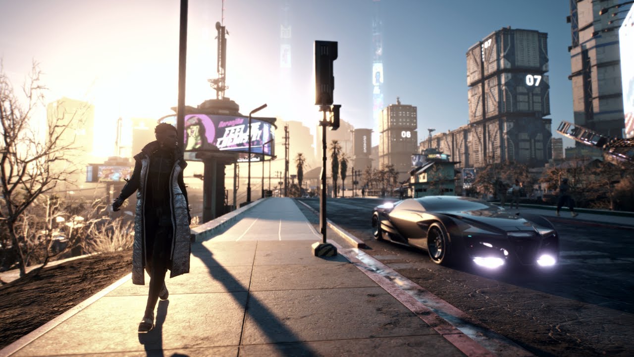 Cyberpunk 2077 Sunset to Sunrise Journey | Walk & Metro Trip to ...