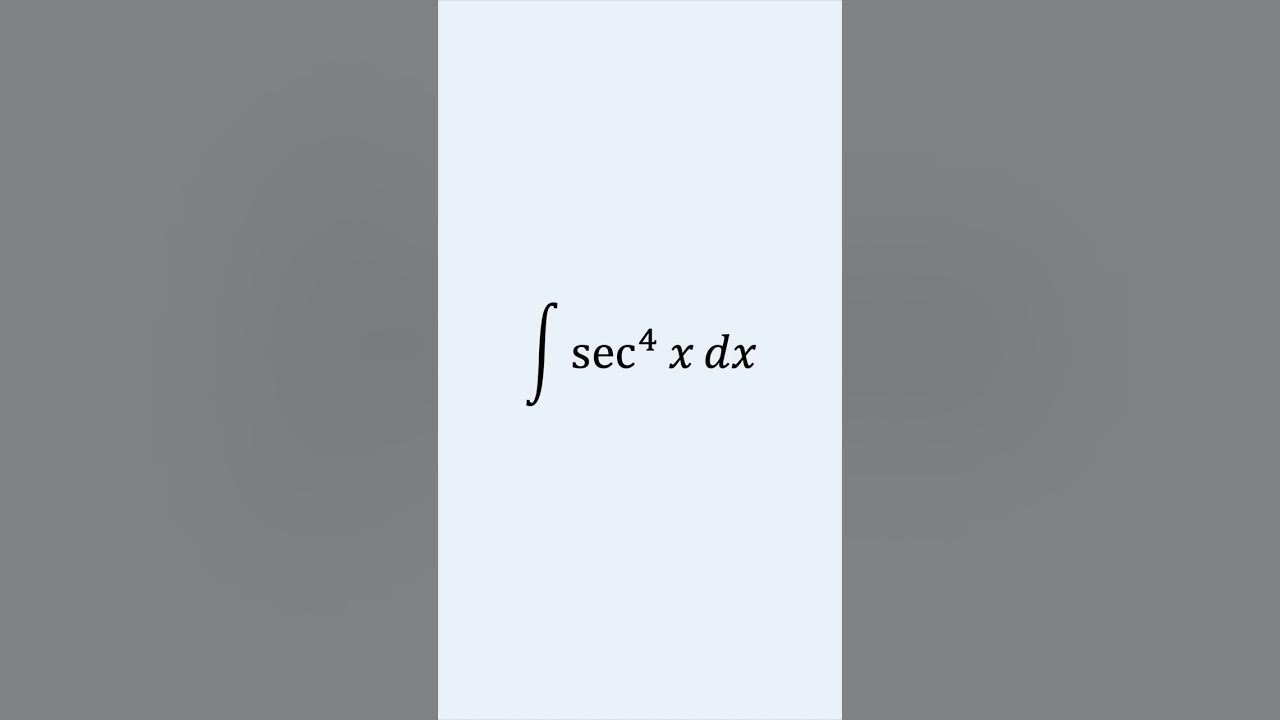 Integral of sec^4(x) #maths #calculus #integration - YouTube