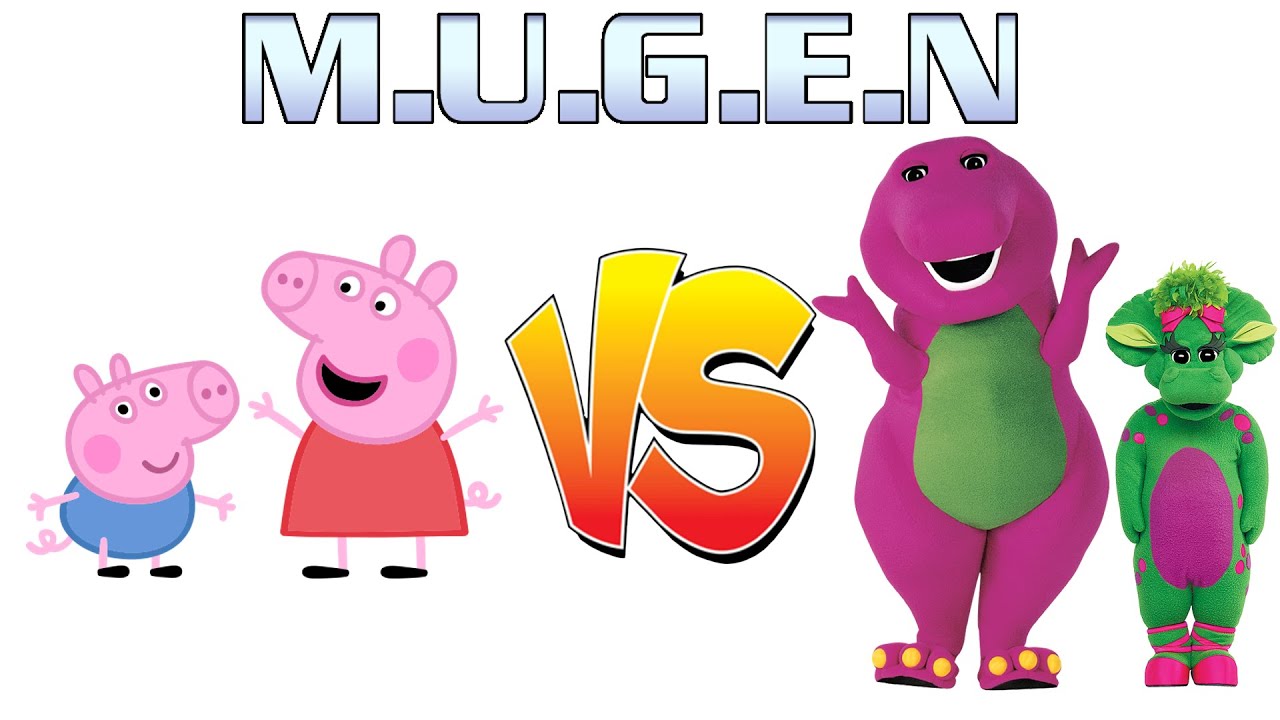 Mugen, Peppa Pig y George Pig vs Barney y Baby Bop - YouTube