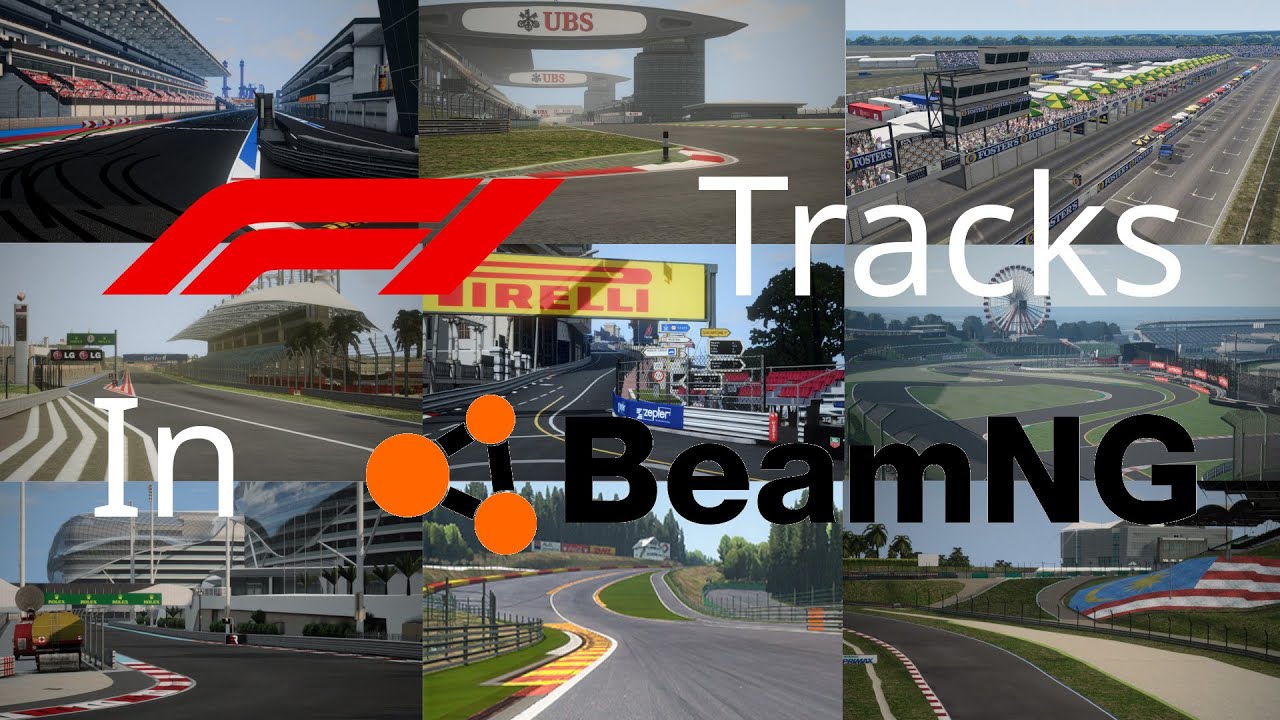 All the F1 tracks available in BeamNG.drive - YouTube