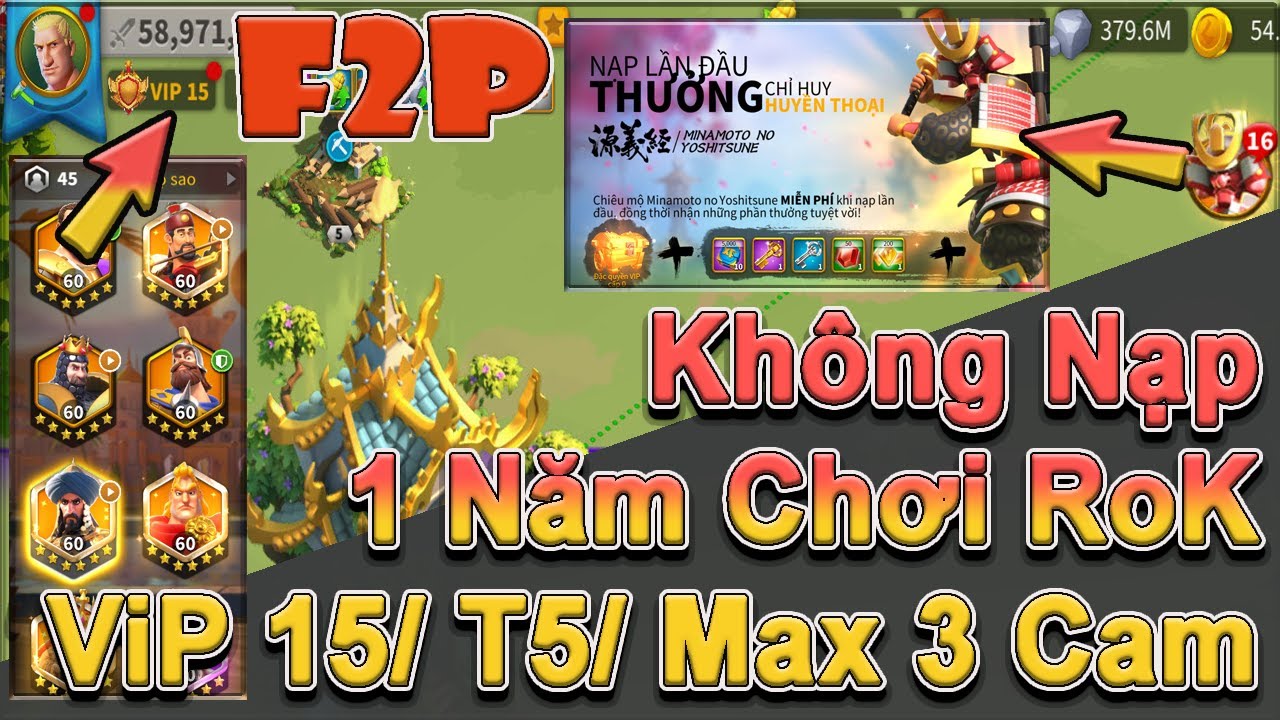 Cực SỐC với ACC F2P còn "Nguyên Đầu" MONEYMOTO .1 năm chơi RoK VIP 15 ...