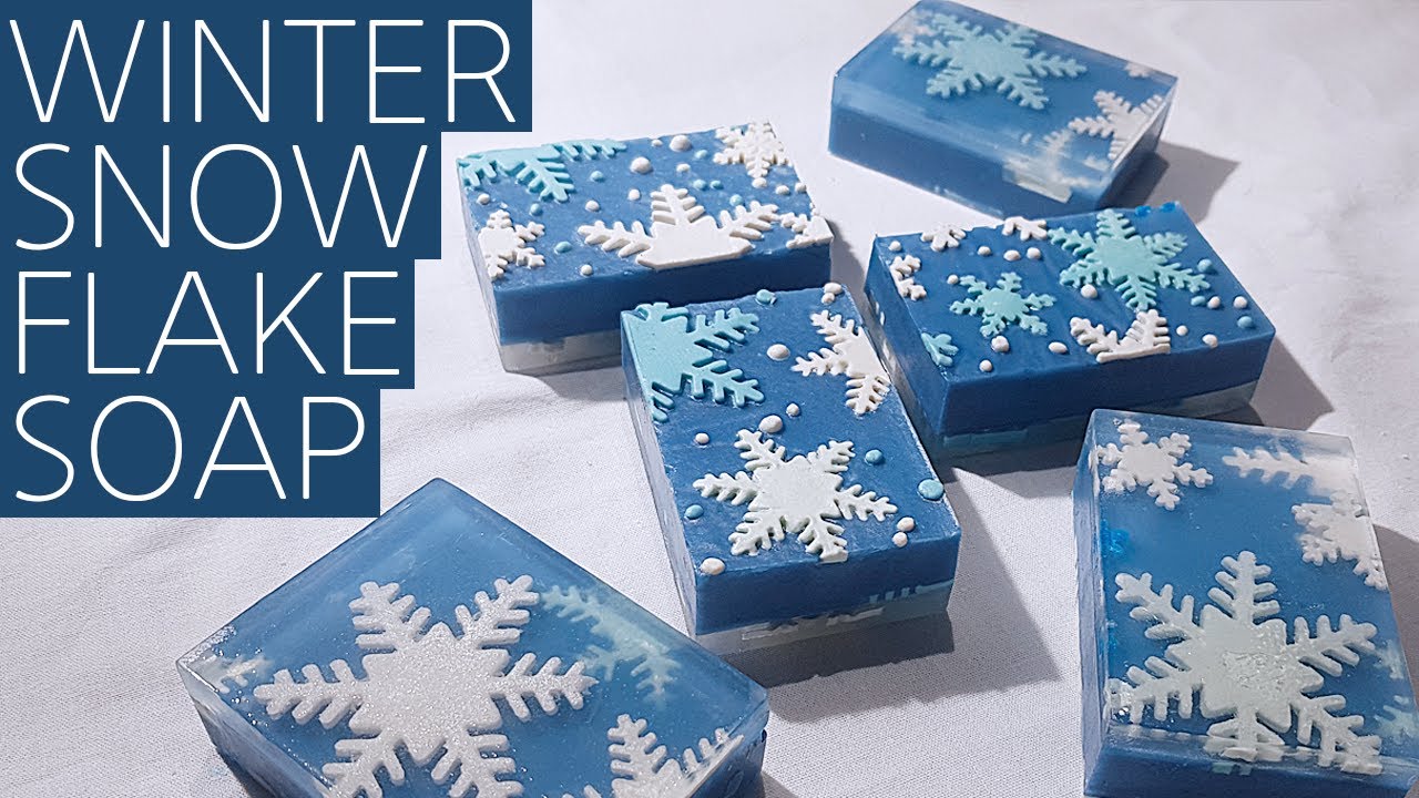 Winter Snowflake Soap Making with Decorations on Both Sides 겨울 눈꽃 양면 데코 ...