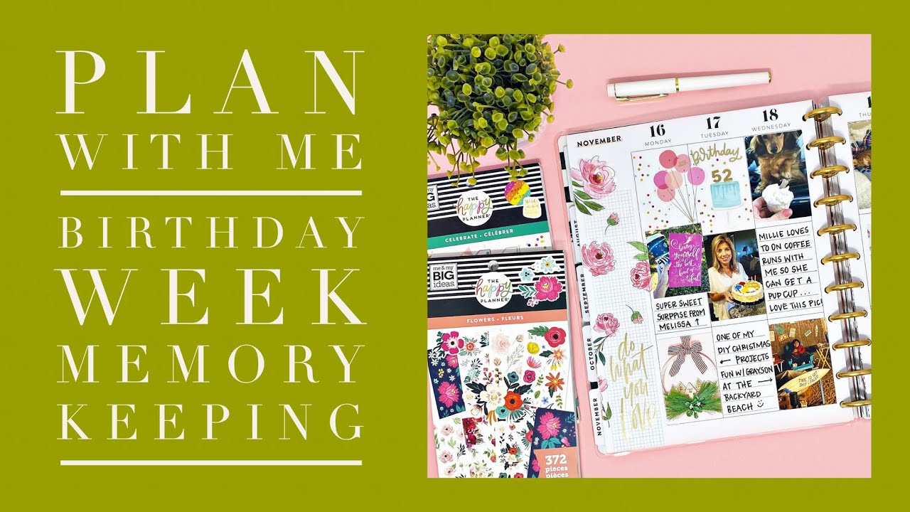 PLAN WITH ME 〰️ BIRTHDAY WEEK MEMORY KEEPING SPREAD - YouTube